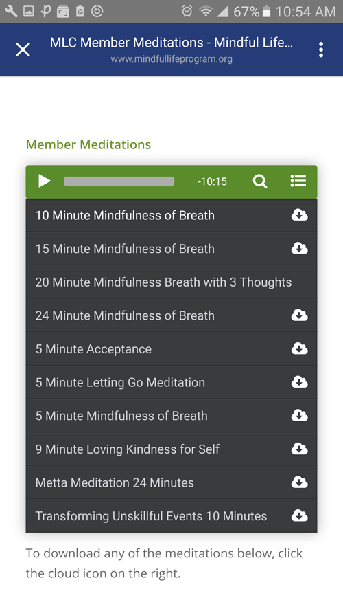 MLC App Screenshot3 - Mindful Life Program